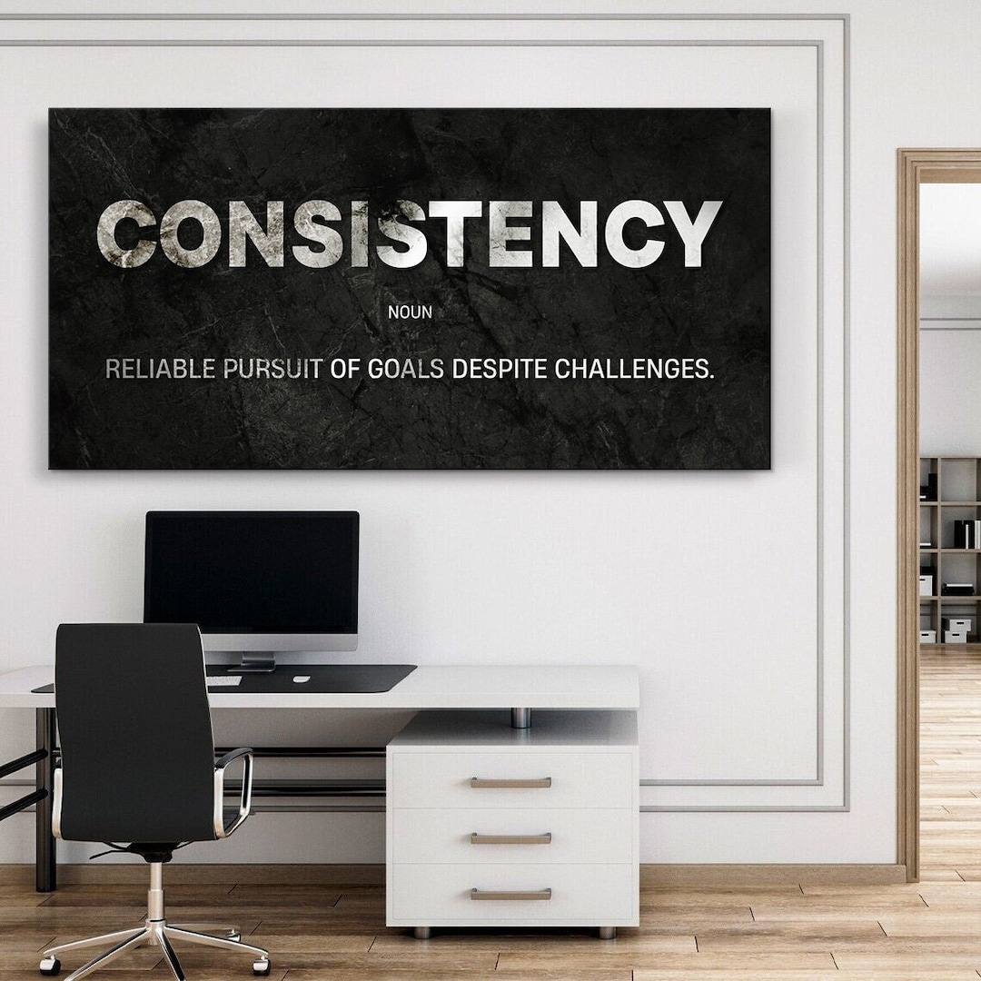 Consistency Definition Print Motivational Wall Art for Office Decor ...