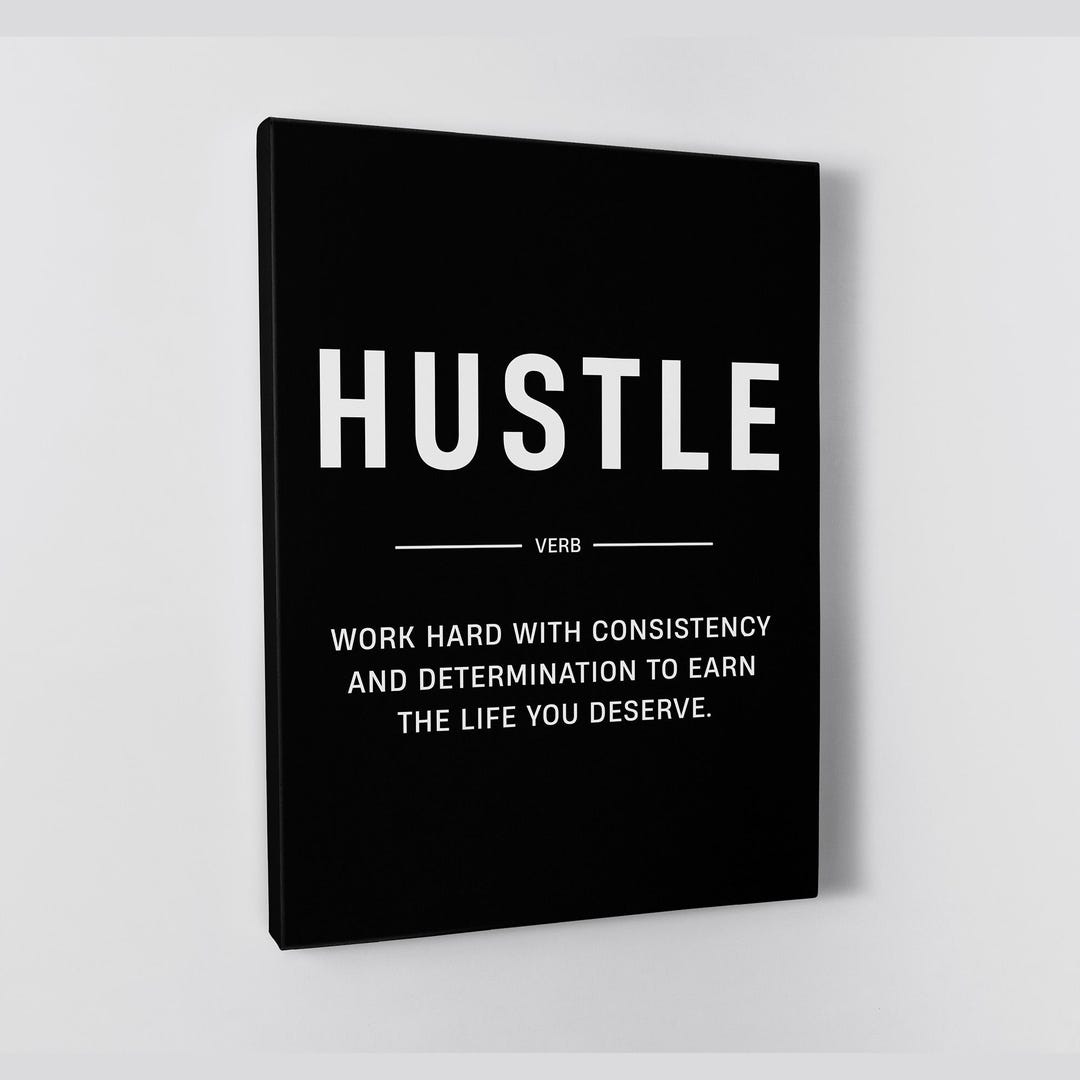 Hustle Wall Art Motivational Office Poster Hustle Definition Prints for ...