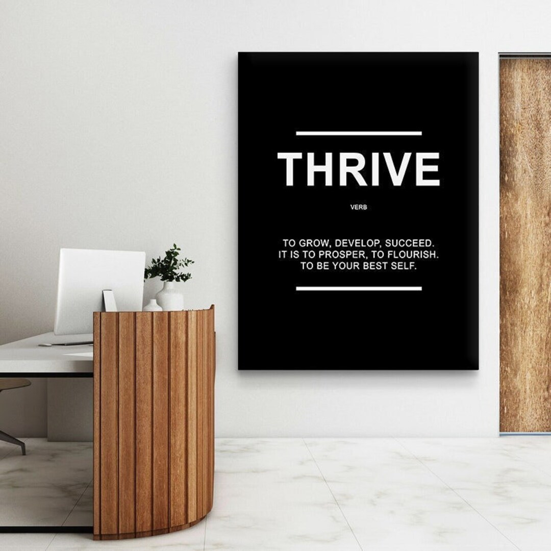 Thrive Definition Wall Art Modern Office Decor Entepreneur - Etsy