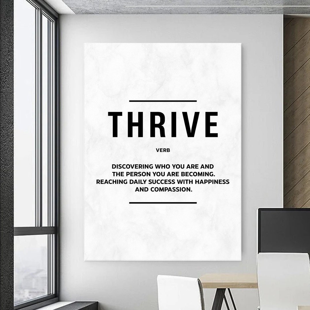 Thrive Definition Inspirational Print Office Decor Success Mindset ...