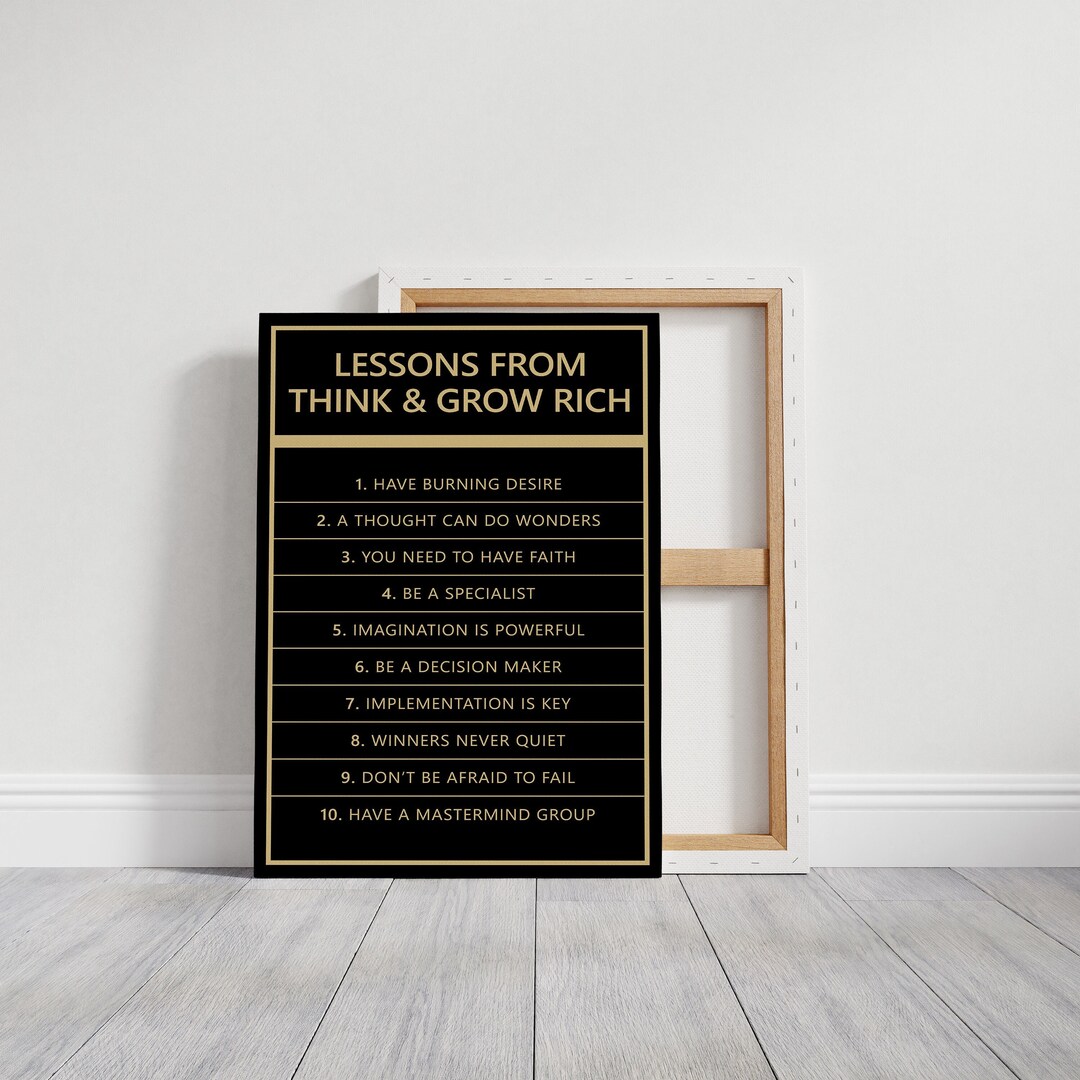 Entrepreneur Print Inspirational Quote Canvas for Office Decor Positive ...