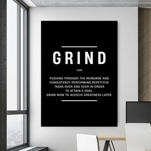 Motivational Grind Poster Inspiring Entrepreneur Office Wall Art for ...