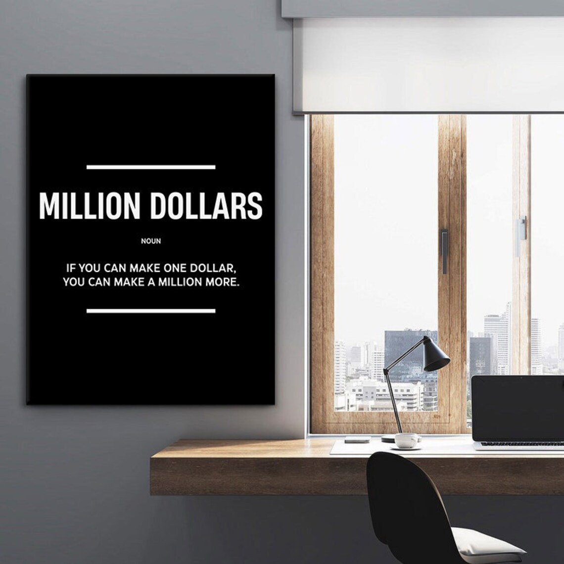 Million Dollars Poster Motivational Definition Canvas for Office Wall ...