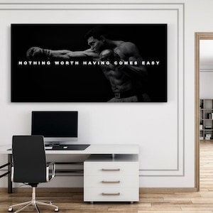 Muhammad Ali Wall Art Motivational Quote Landscape Canvas Modern Office ...