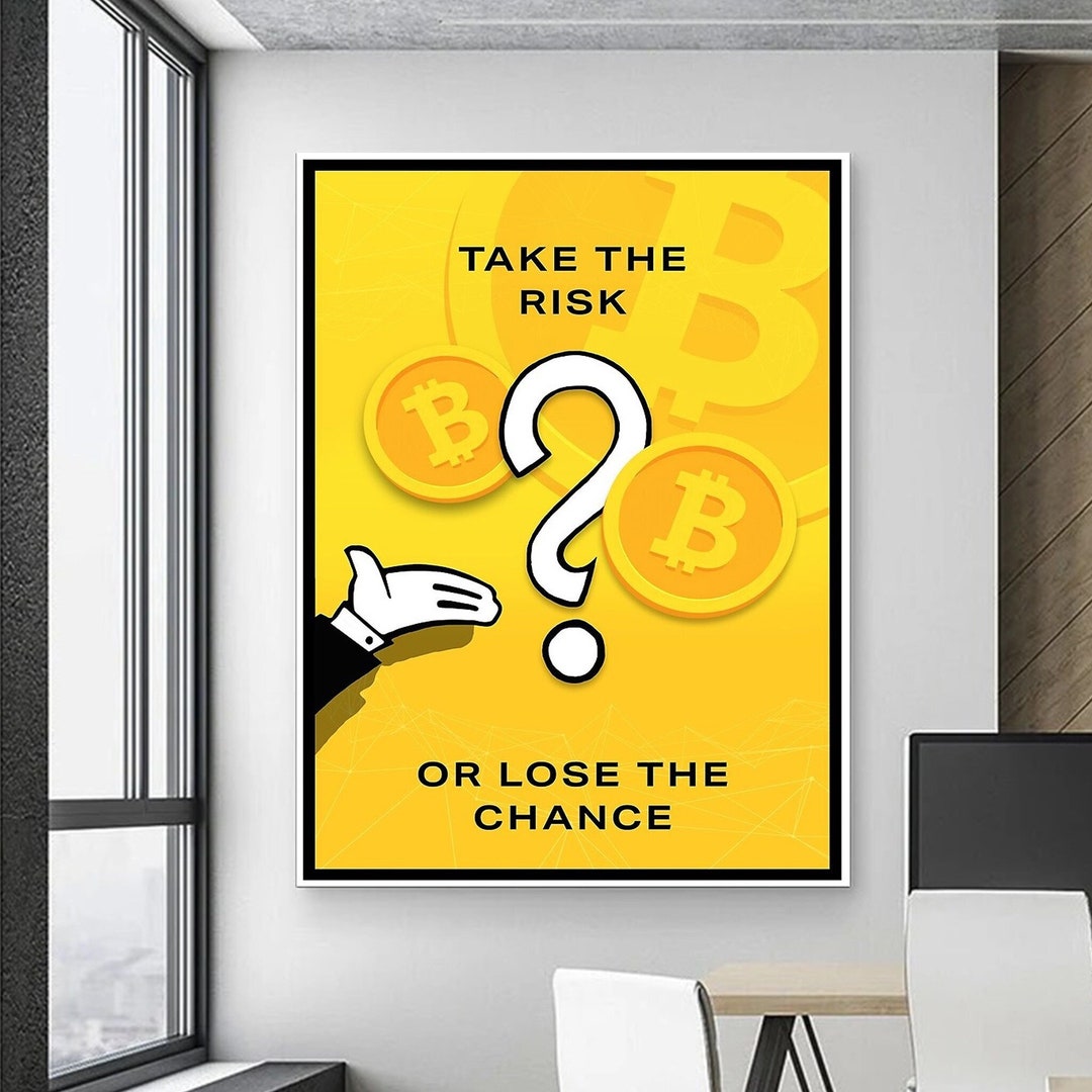 Bitcoin Wall Art Motivational Quotes Cryptocurrency Poster Take the ...