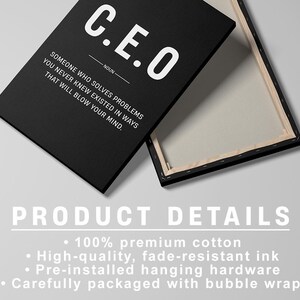CEO Wall Art Office Definition Prints Inspirational Canvas Entrepreneur ...
