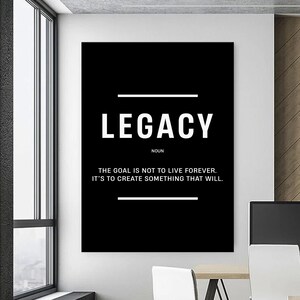 Legacy Definition Print Modern Home Office Decor Inspirational Canvas ...