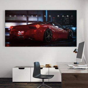 No Risk No Rari Poster Motivational Cars Wall Art for Workplace Decor ...