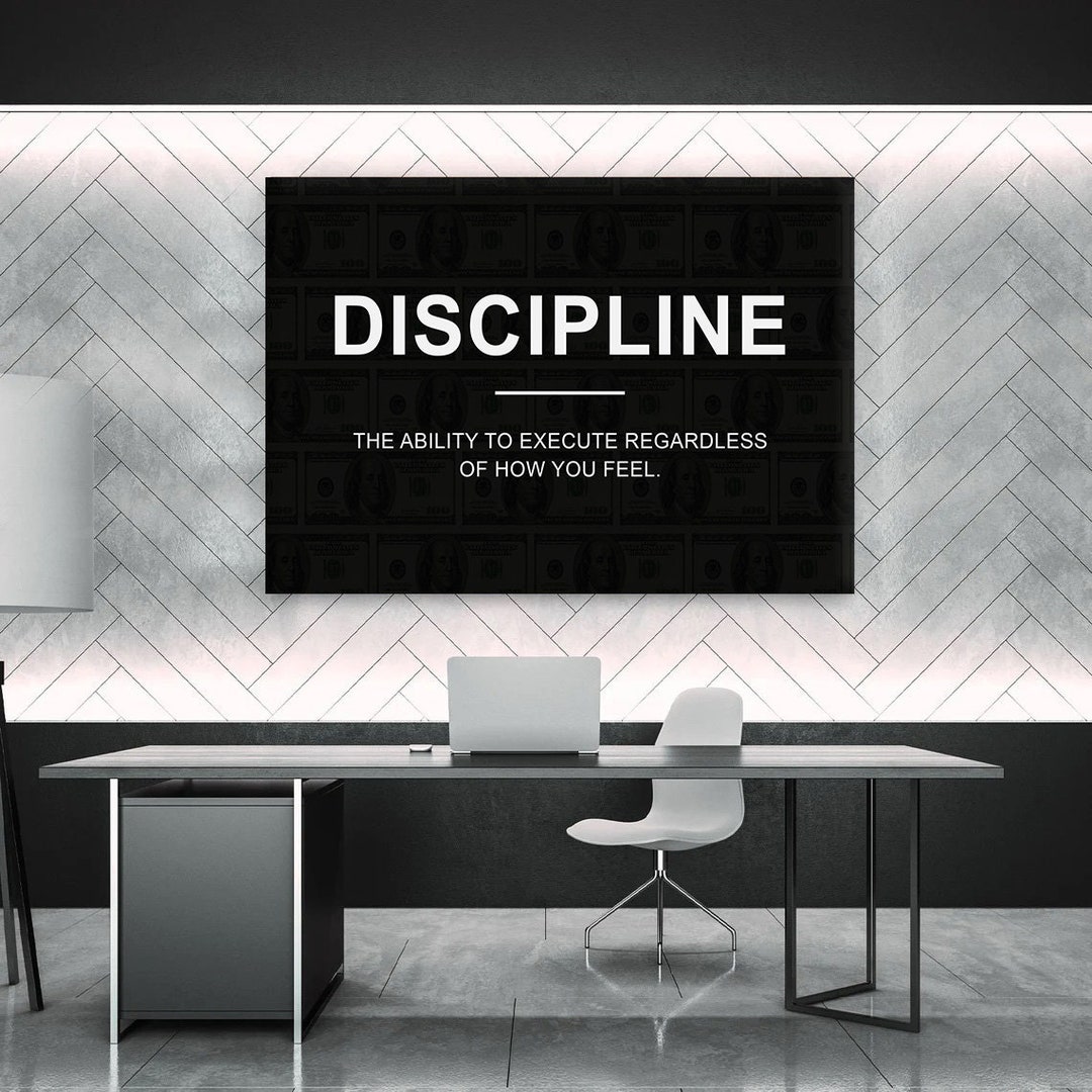 Discipline Quote Motivational Wall Art, Office Sign Decor, Discipline ...