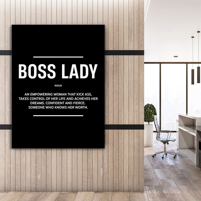 Boss Lady Poster Motivational Female Prints for Woman Office Wall Art ...