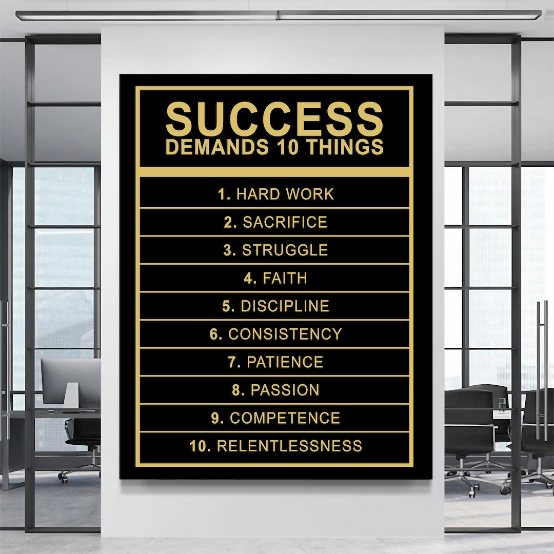 Success Wall Art Inspirational Canvas for Office Decor Rules of Success ...