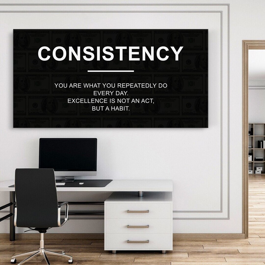 Consistency Wall Art Definition Print Motivational Wall Art Home Office ...