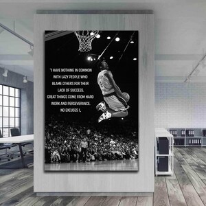 Kobe Bryant Poster Motivational Quote Wall Art for Office Decor ...