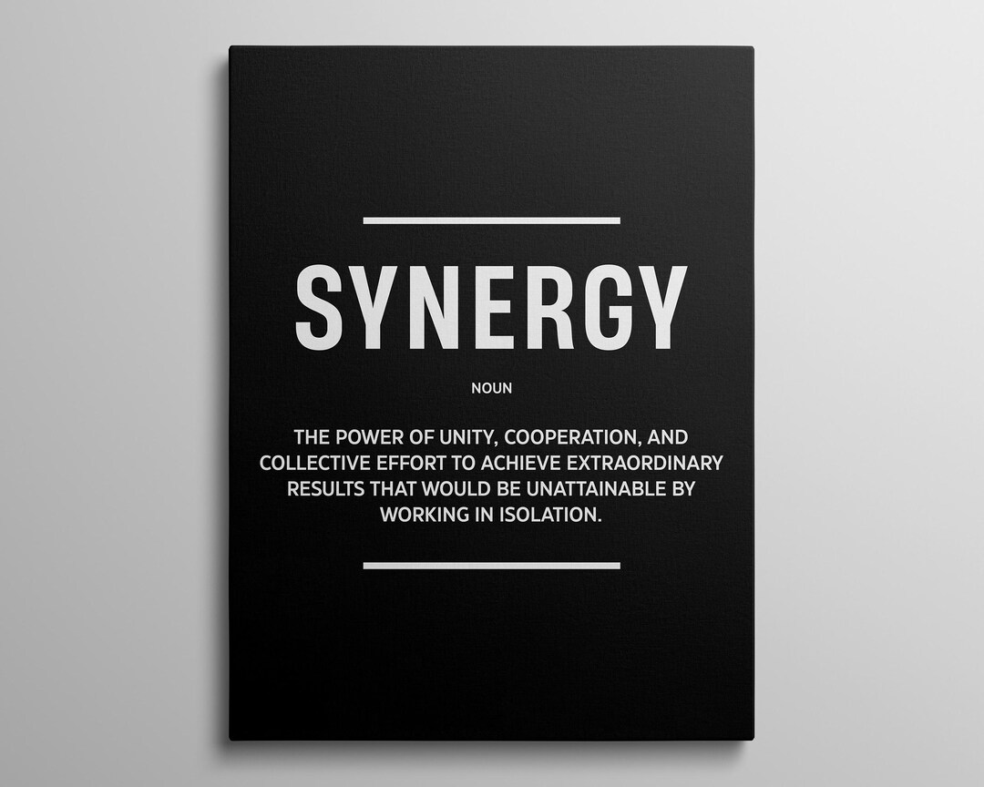 Synergy Definition Poster Inspirational Teamwork Sign Prints for Office ...