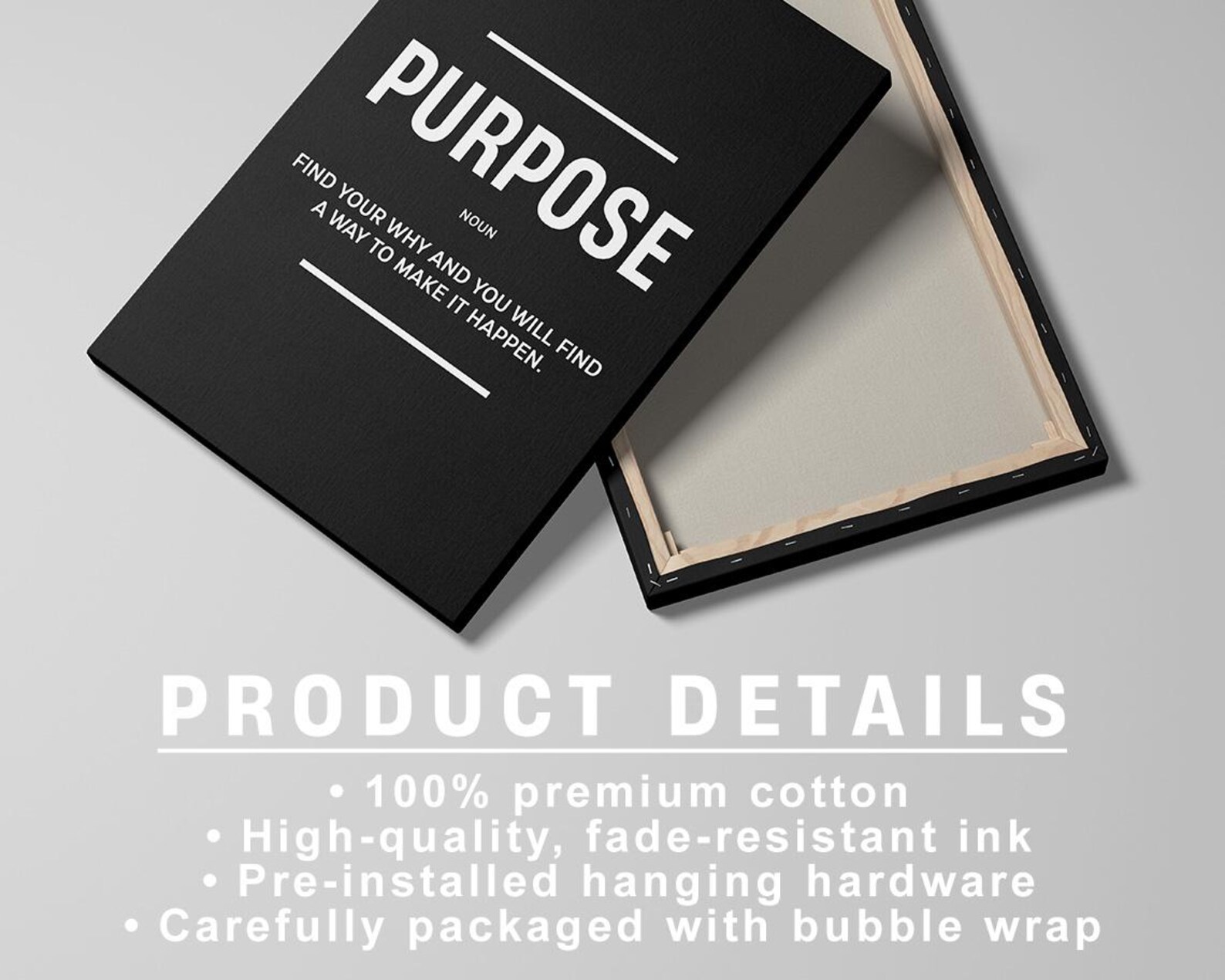 Purpose Definition Poster Inspirational Canvas for Office Wall Art ...