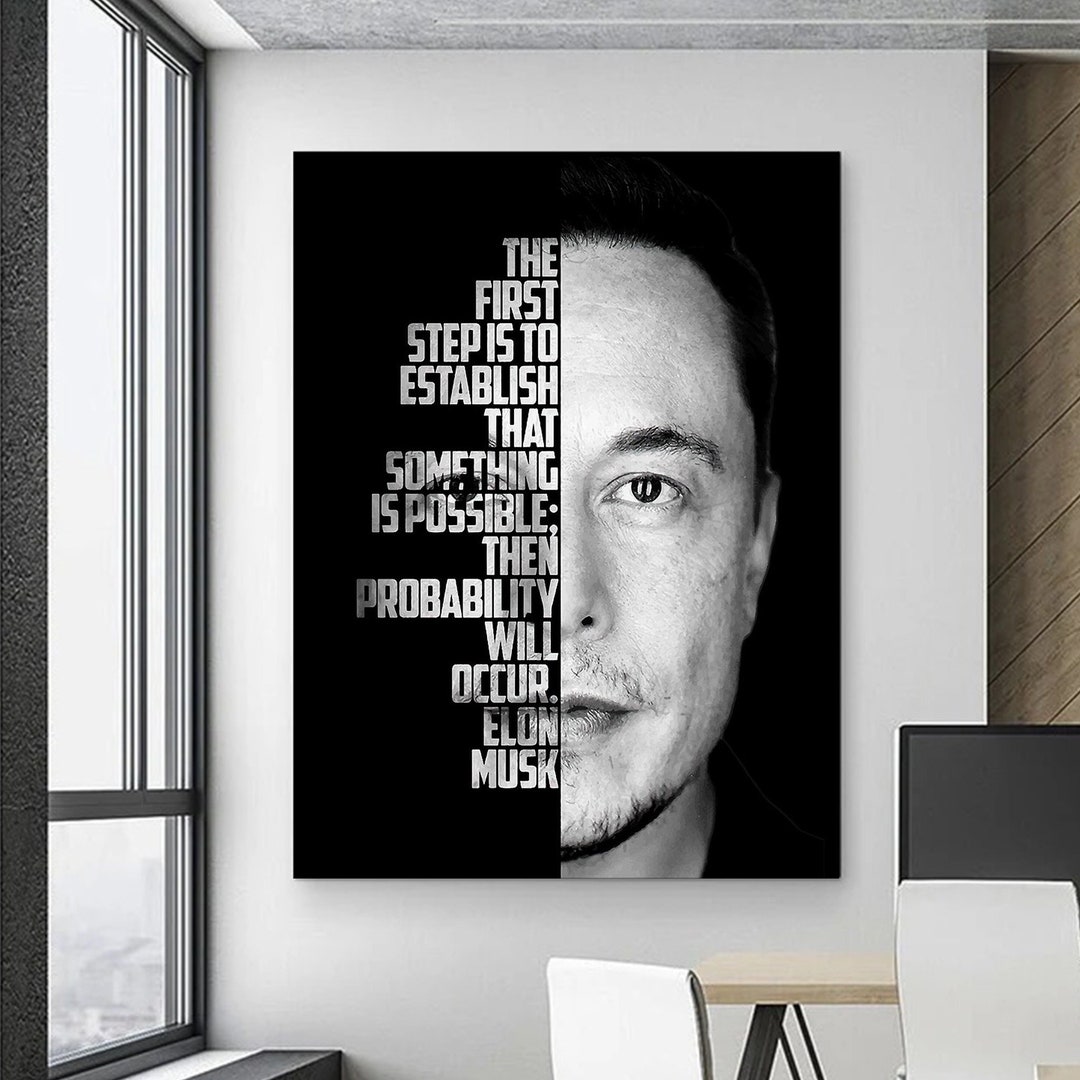 Elon Musk Poster Inspirational Wall Art Office Decor Motivational ...