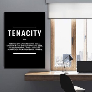Tenacity Motivational Wall Art Goal Achievers Home Office Decor Success ...