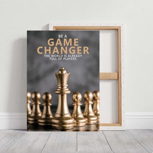 Chess Motivational Canvas Modern Office Wall Art Inspiring Quotes ...