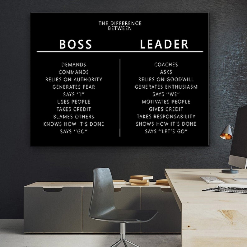 The Difference Between Boss Leader Wall Art Office Decor - Etsy