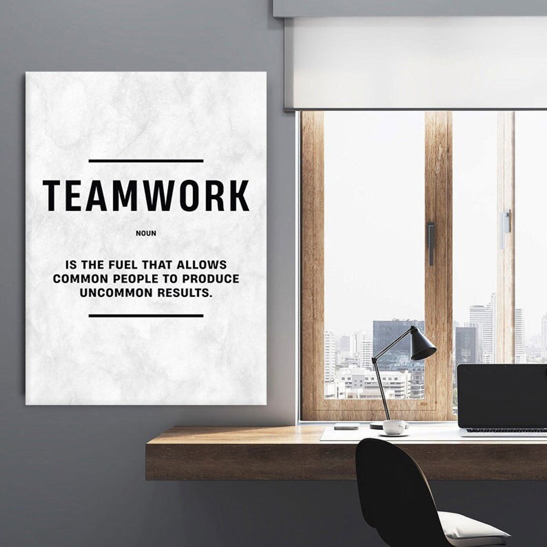 Teamwork Definition Print Modern Office Decor Motivational Quote Wall ...