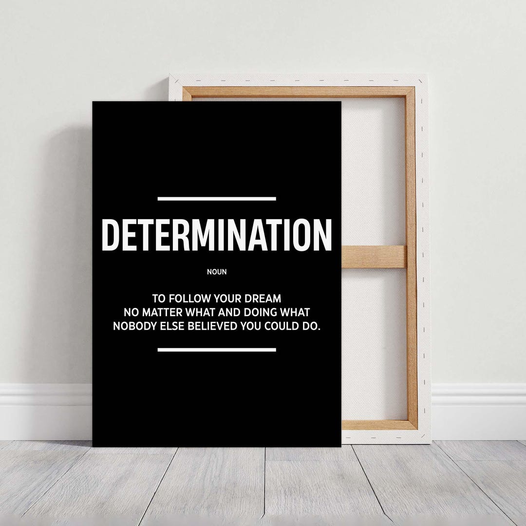 Determination Poster Definition Prints Motivational Canvas Wall Art for ...