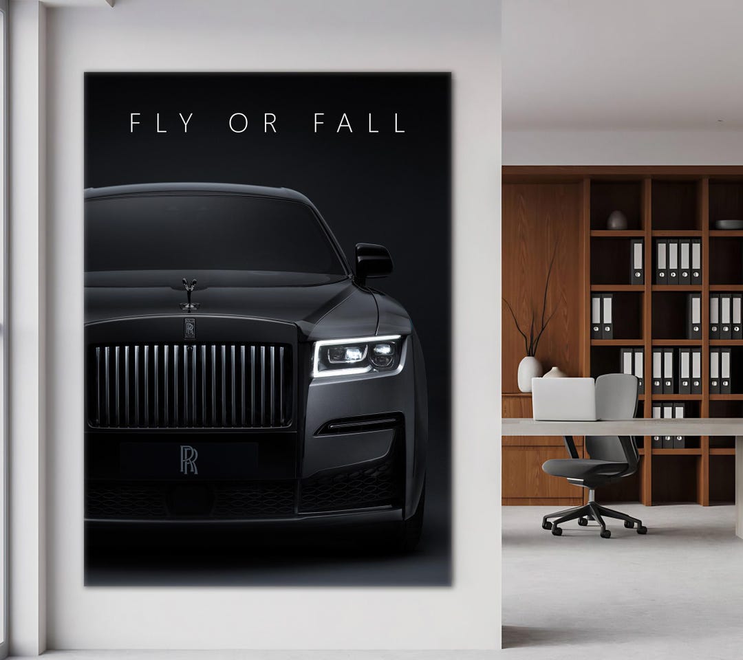 Rolls Royce Wall Art Motivational Canvas Office Decor Luxury Car Poster ...
