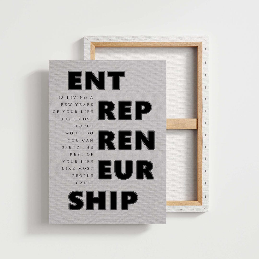 Entrepreneurship Art Decor Inspirational Canvas Prints for Home Office ...