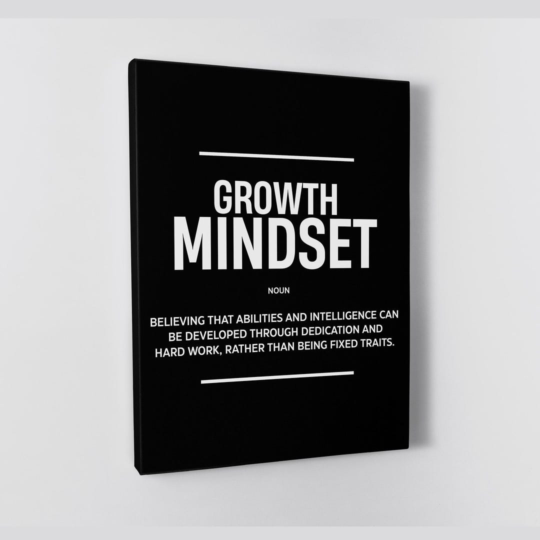Growth Mindset Poster Motivational Definition Canvas Prints for Office ...