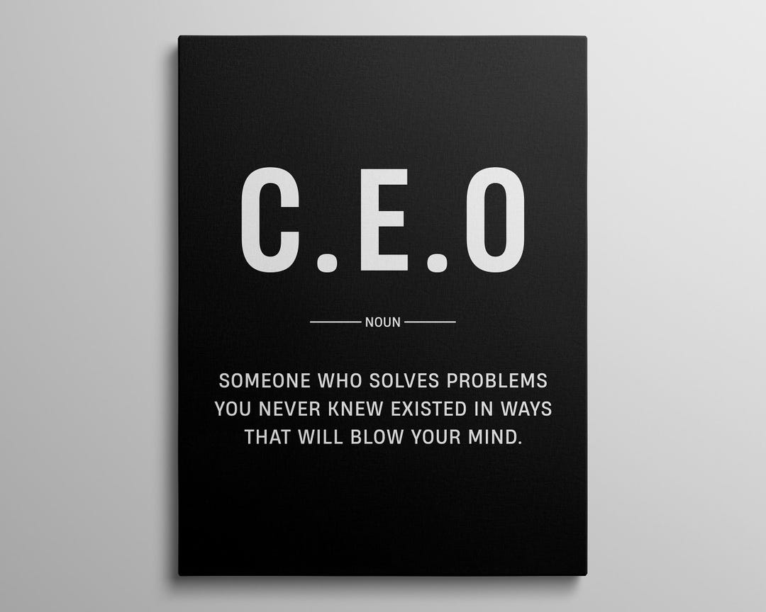 CEO Wall Art Office Definition Prints Inspirational Canvas Entrepreneur ...
