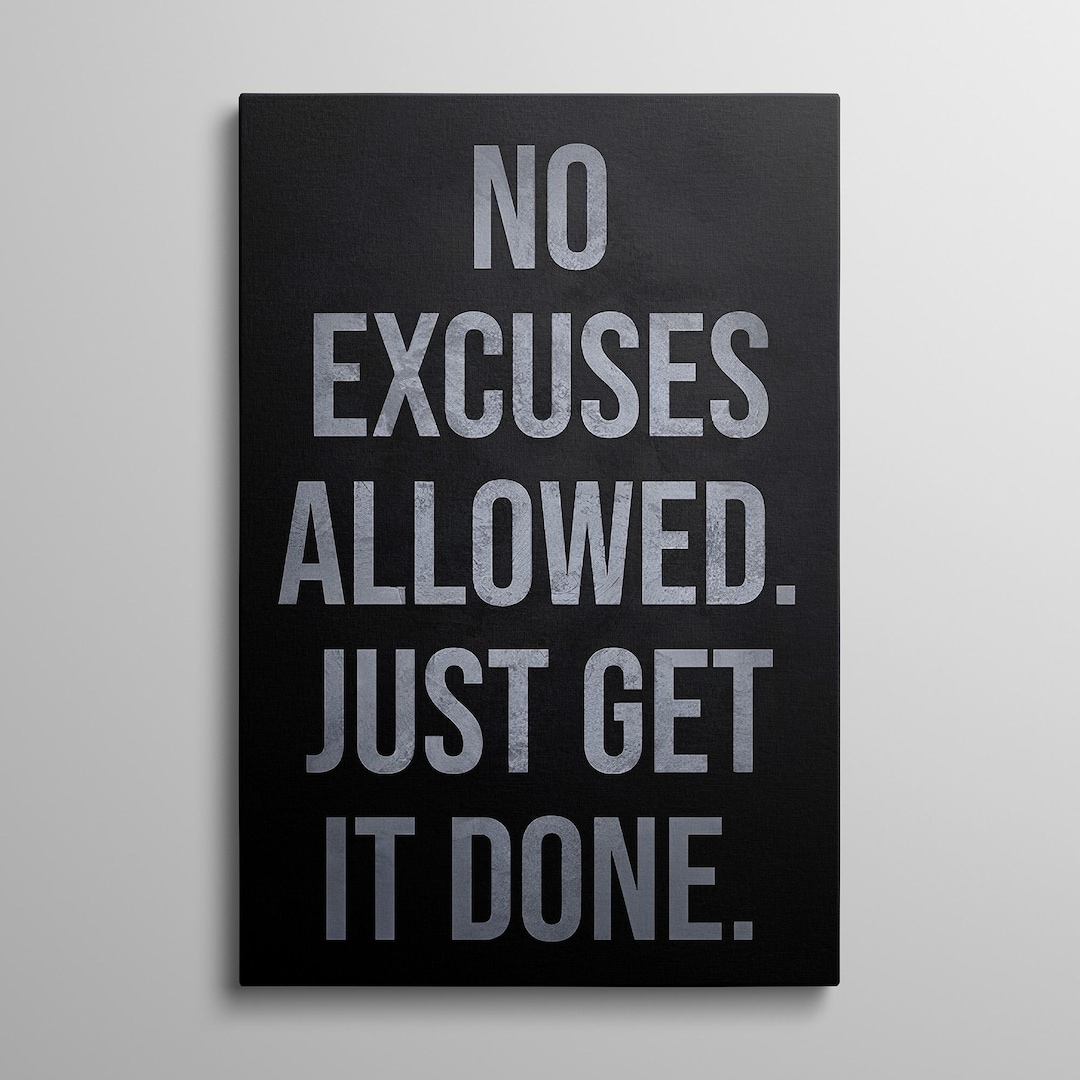 Get It Done Poster Motivational Quote Wall Art Gym Decor No Excuses ...