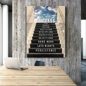 Success Wall Art Motivational Canvas for Office Framed Prints ...
