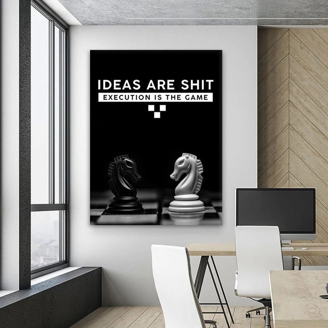 Chess Motivational Wall Art for Workspace Decor Hustle Poster Gift for ...
