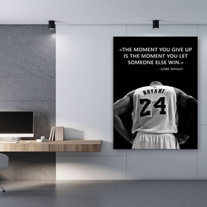Kobe Bryant Canvas Inspirational Quotes Wall Art for Office Decor Black ...