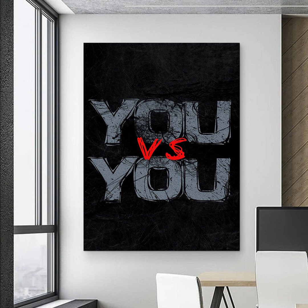 You Vs You Motivational Wall Art for Office Decor Success Mindset ...