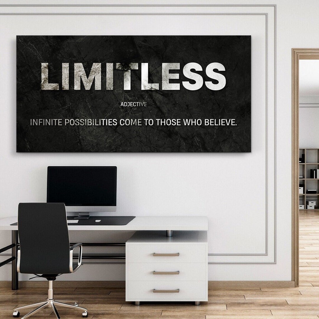 Limitless Definition Print Motivational Wall Art for Office Decor ...