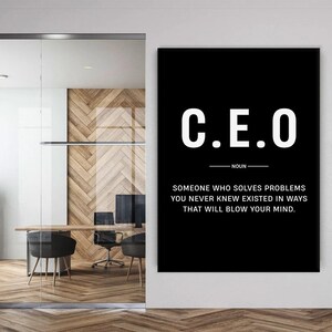 CEO Wall Art Office Definition Prints Inspirational Canvas Entrepreneur ...