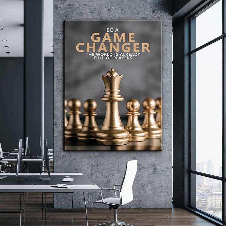 Be A Game Changer Motivational Wall Art Quote Canvas Print - Etsy