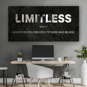 Limitless Definition Print Motivational Wall Art for Office Decor ...