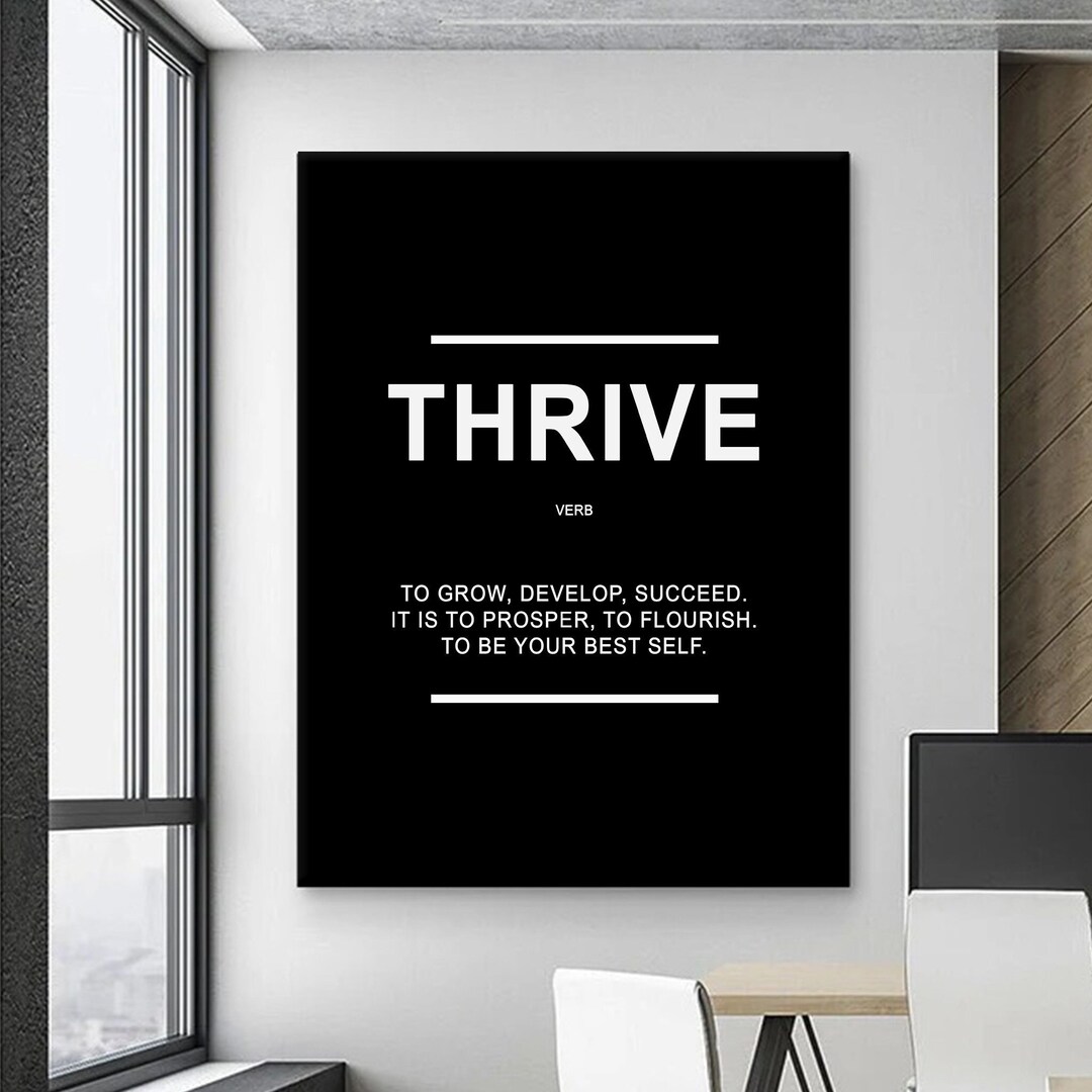 Thrive Definition Wall Art Modern Office Decor Entepreneur Quote Print ...