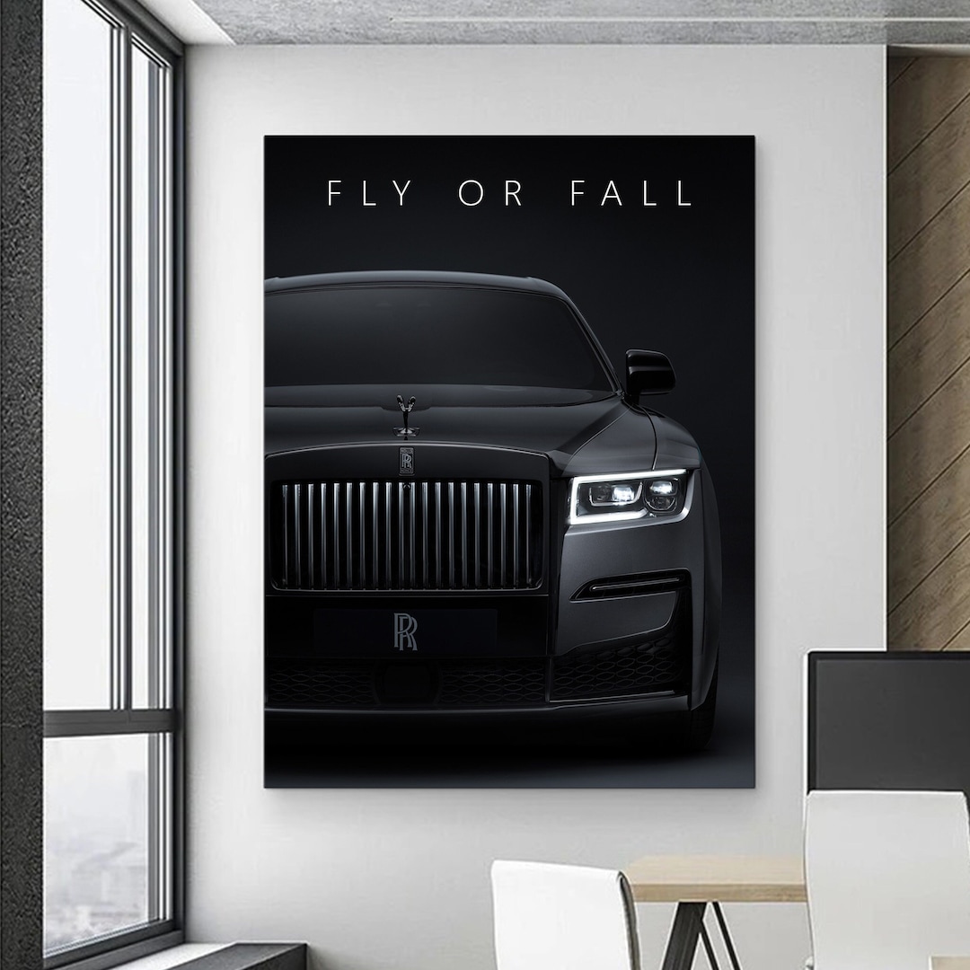 Rolls Royce Wall Art Motivational Canvas Office Decor Luxury Car Poster ...