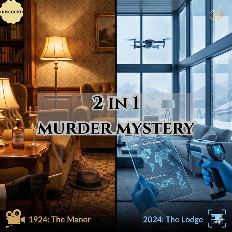 Murder Mystery Game Bundle (2 PACK) | 1920s Gatsby & Modern Ski Lodge ...