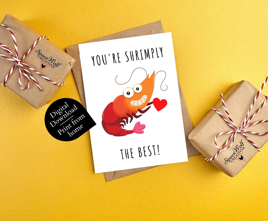 You're Shrimply the Best Greeting Card, Funny Birthday Cards, Shrimply ...