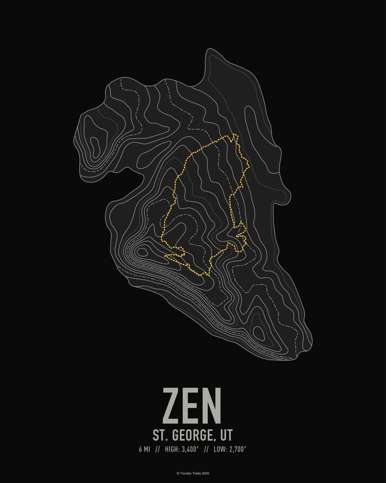 Zen Trail St. George UT MTB Trail Map Printable - Etsy