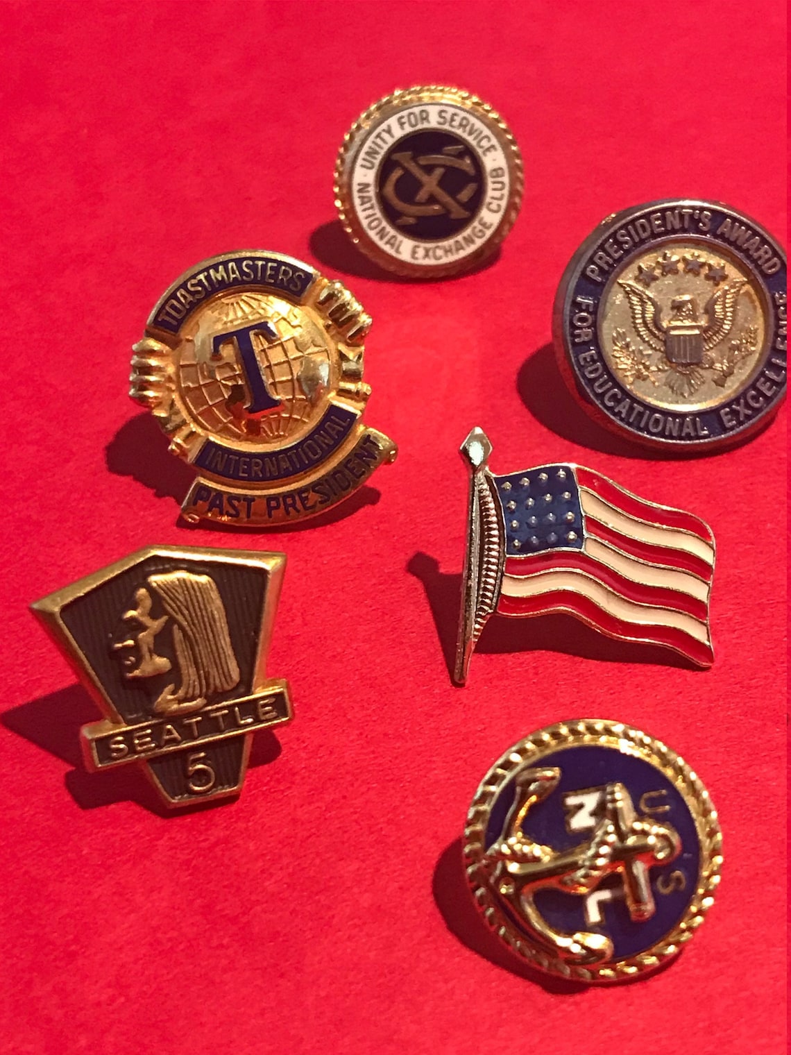 Vintage Service & Organization Award Lapel Button Brooch Pins - Etsy