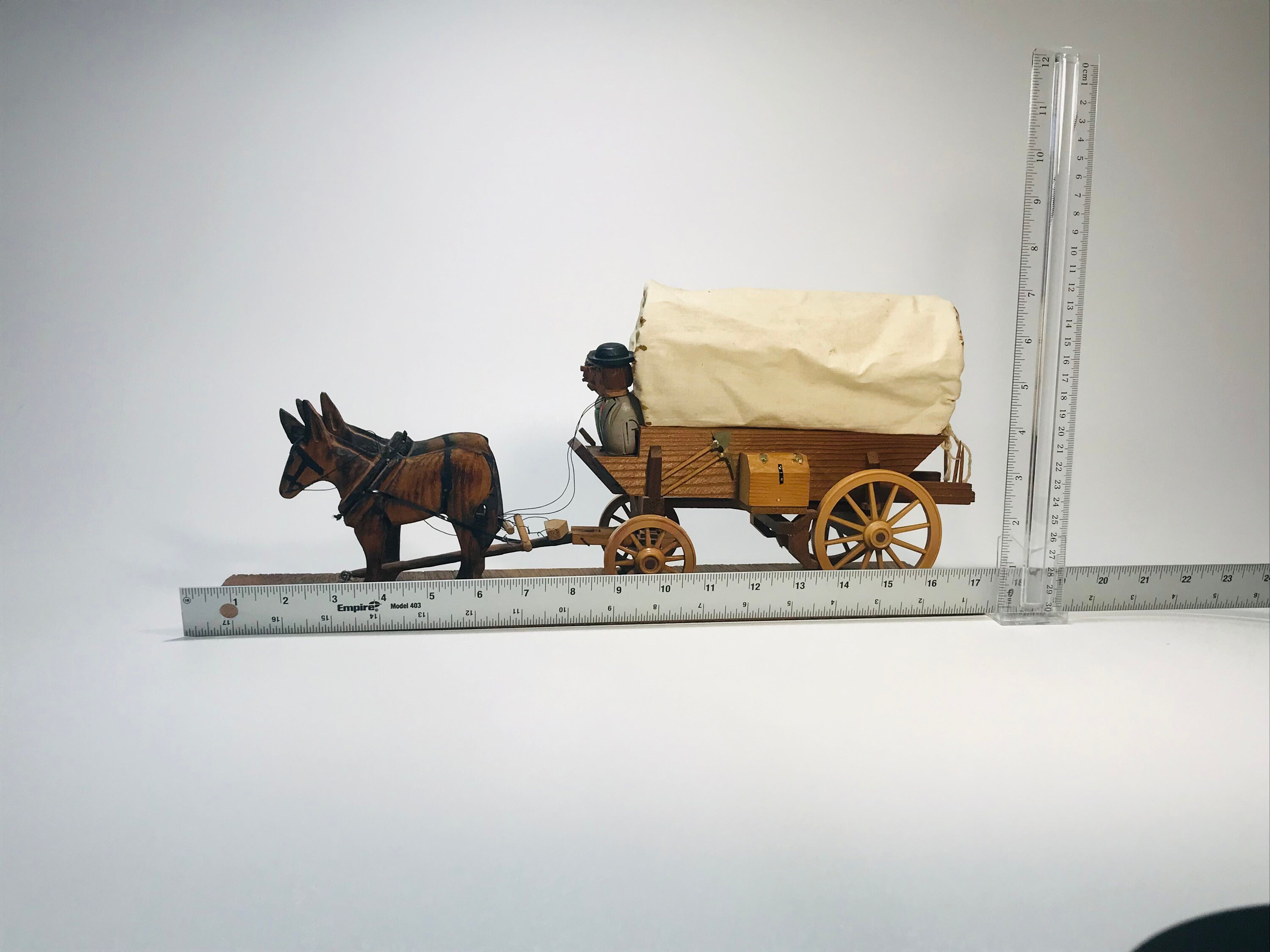 Vintage German Wood Covered Wagon Model Folk-art Miniature Hand Carved ...