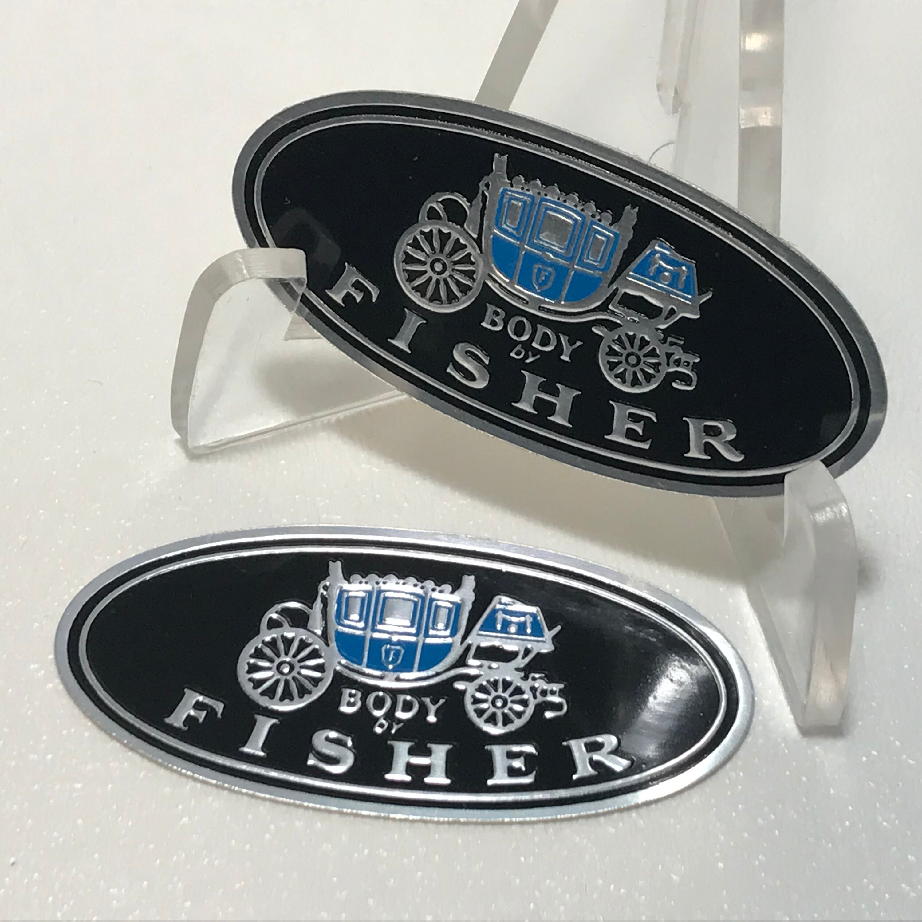 Vintage Car Body by Fisher Aluminum Door Sill Scuff Step Plate Emblem ...