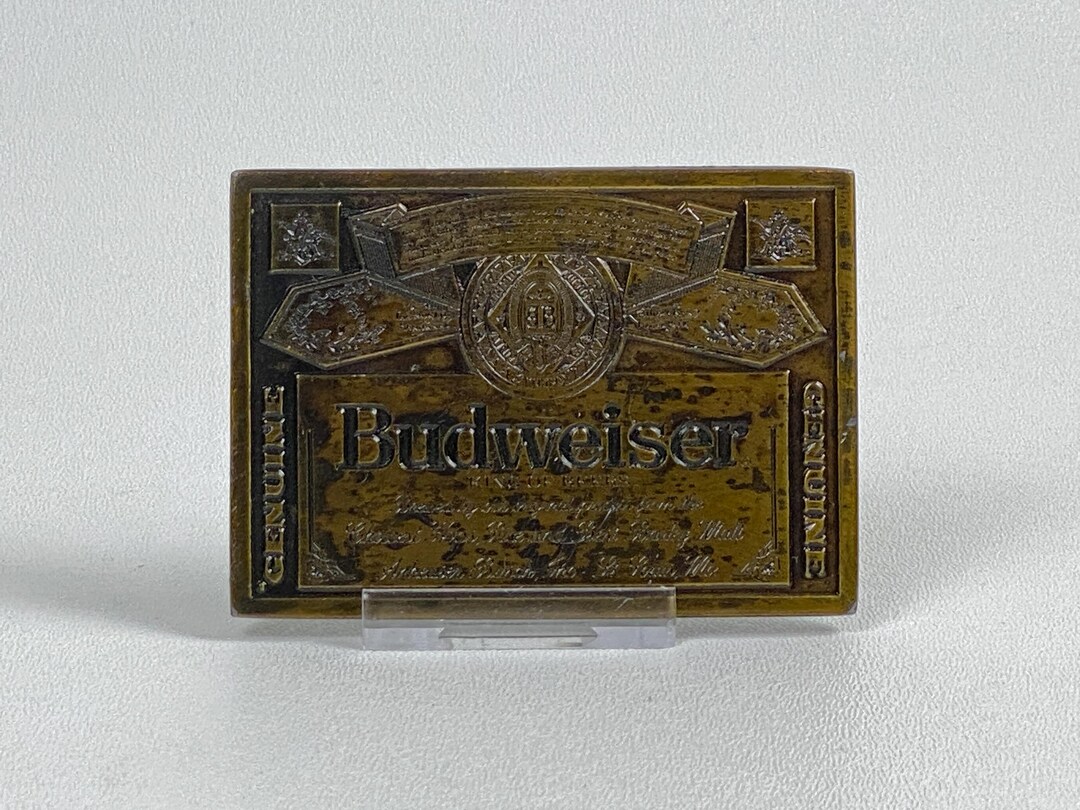 Vintage Belt Buckle Budweiser Beer Belt Buckle 1970s Solid Brass Buckle ...