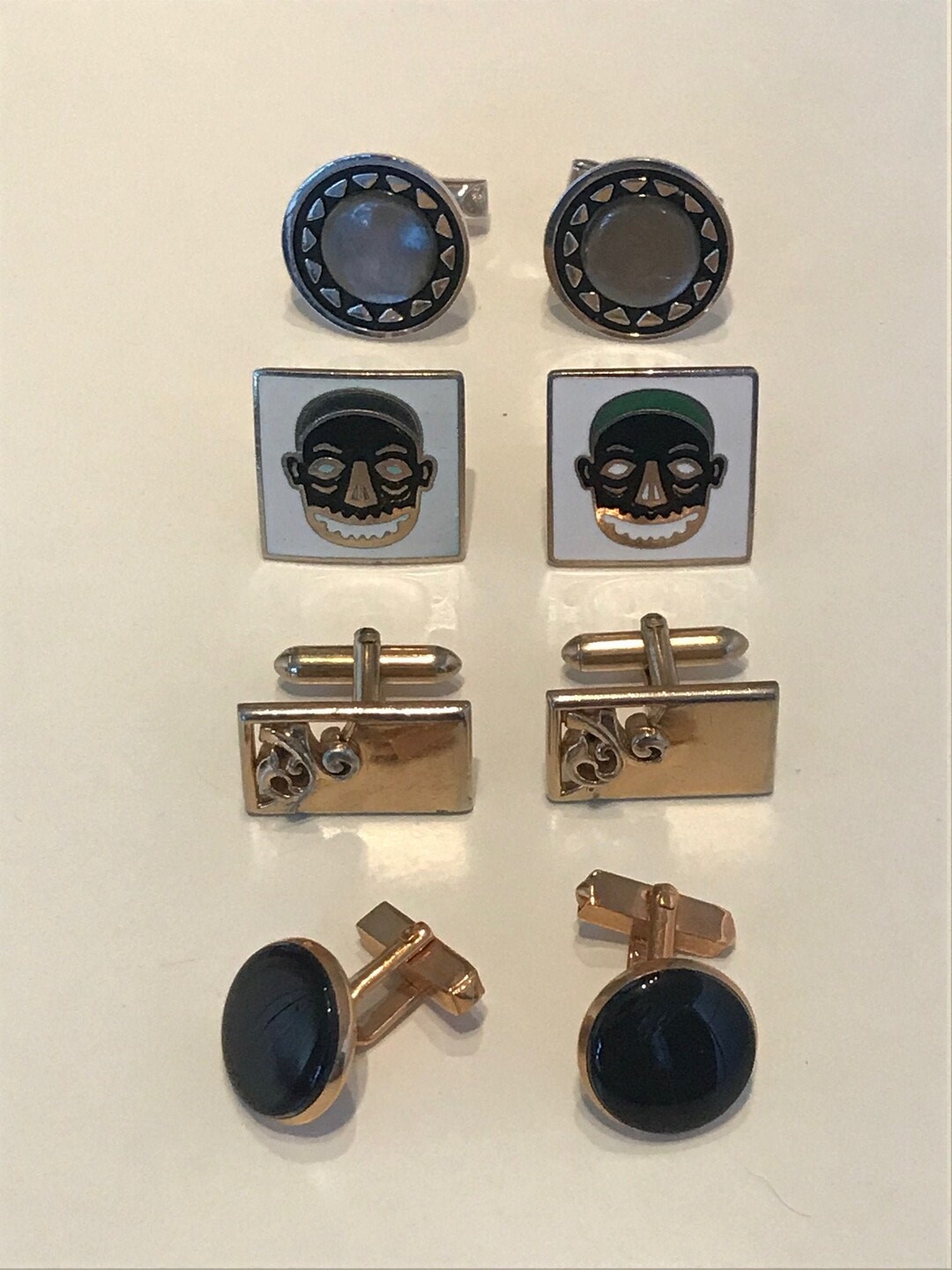 Vintage Men's Cufflink Collection Antique Gentlemans Jewlery Cuff Shirt ...
