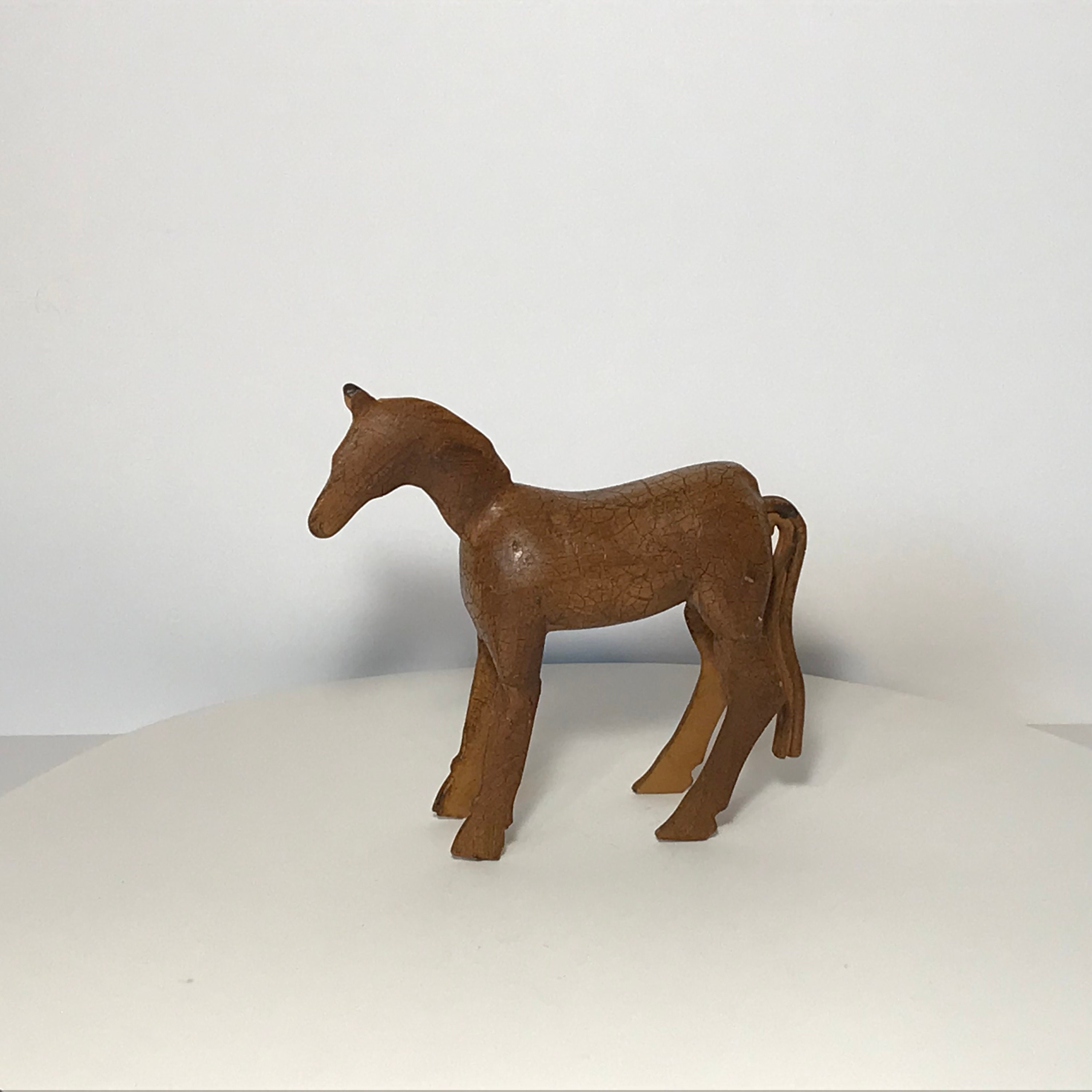 Antique Primitive Horse Sculpture Early Folkart Pony Figurine Rustic ...