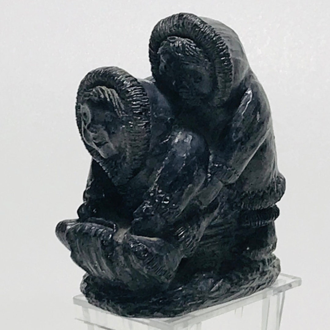 Vtg Inuit Eskimo Art a WOLF ORIGINAL Sculpture Canada Carved Native ...